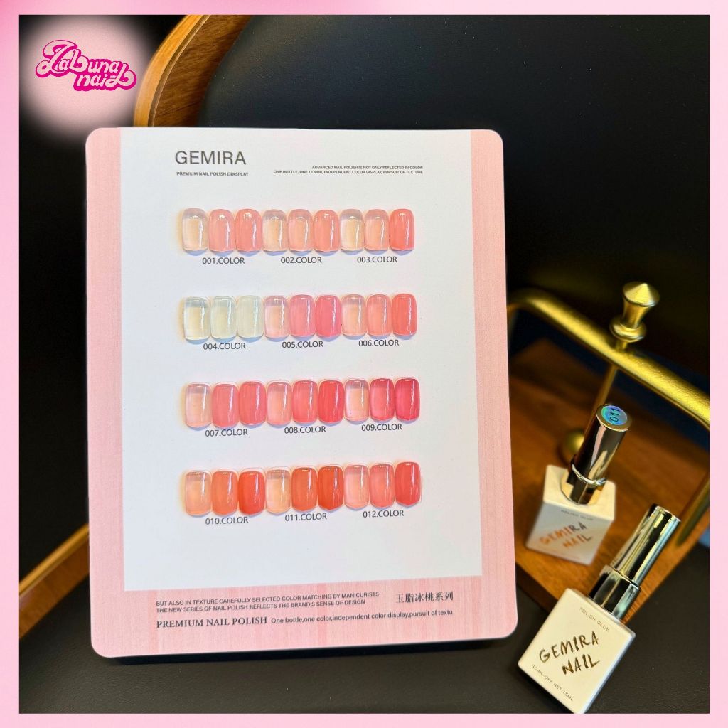 【พร้อมส่ง】GEMIRA 12 สี สีเจลไซรัป โทนชมพู Ice Peach 12 สี แถม ชาร์ทสี ...
