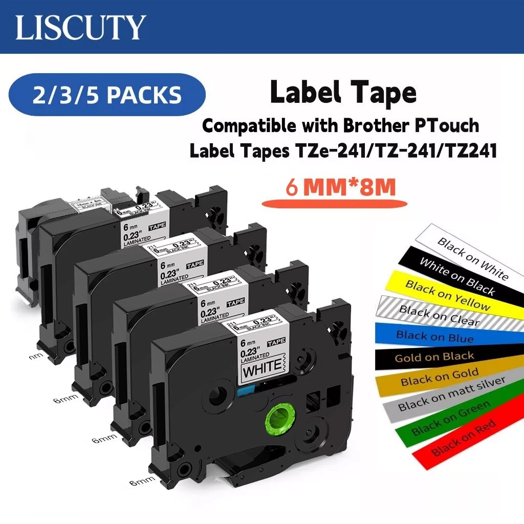 เทปฉลาก 6 มม. เปลี่ยน TZe-211 Brother P-Touch Label Maker เทป 6 มม.0.23 ...