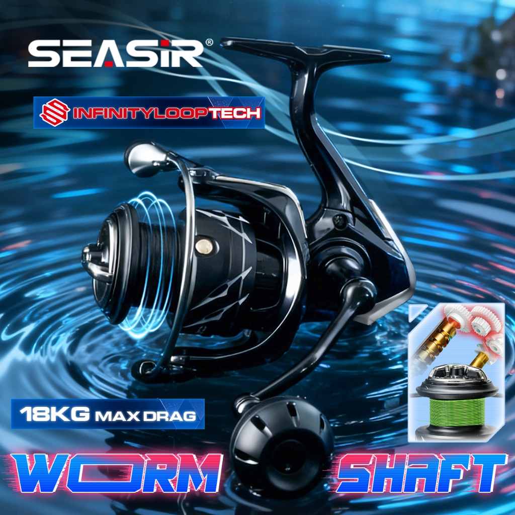 SEASIR Worm Shaft Spinning Reel ultra-dense ไขลาน Long Cast น้ําทะเล ...