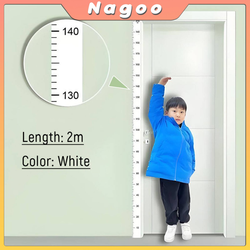 Nagoo ที่วัดความสูงเด็ก สติ๊กเกอร์ส่วนสูง แบบติดผนัง ยาว 2 m สีขาว/สีใส ...