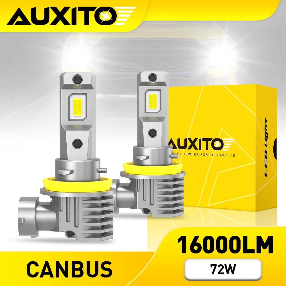 AUXITO 2PC ไฟหน้า LED M6 H11 9005 9006 H4 LED 16000LM 72W 6500K สีขาว ...