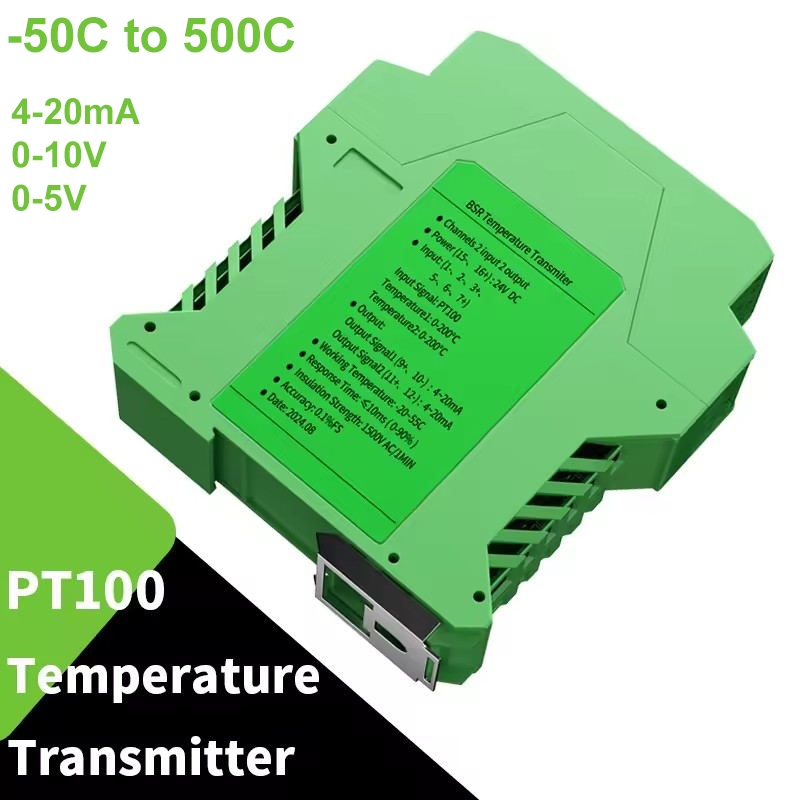 4-20mA 0-10V RTD Pt100 อุณหภูมิเครื่องส่งสัญญาณ 200C 100C Multi-Channel ...