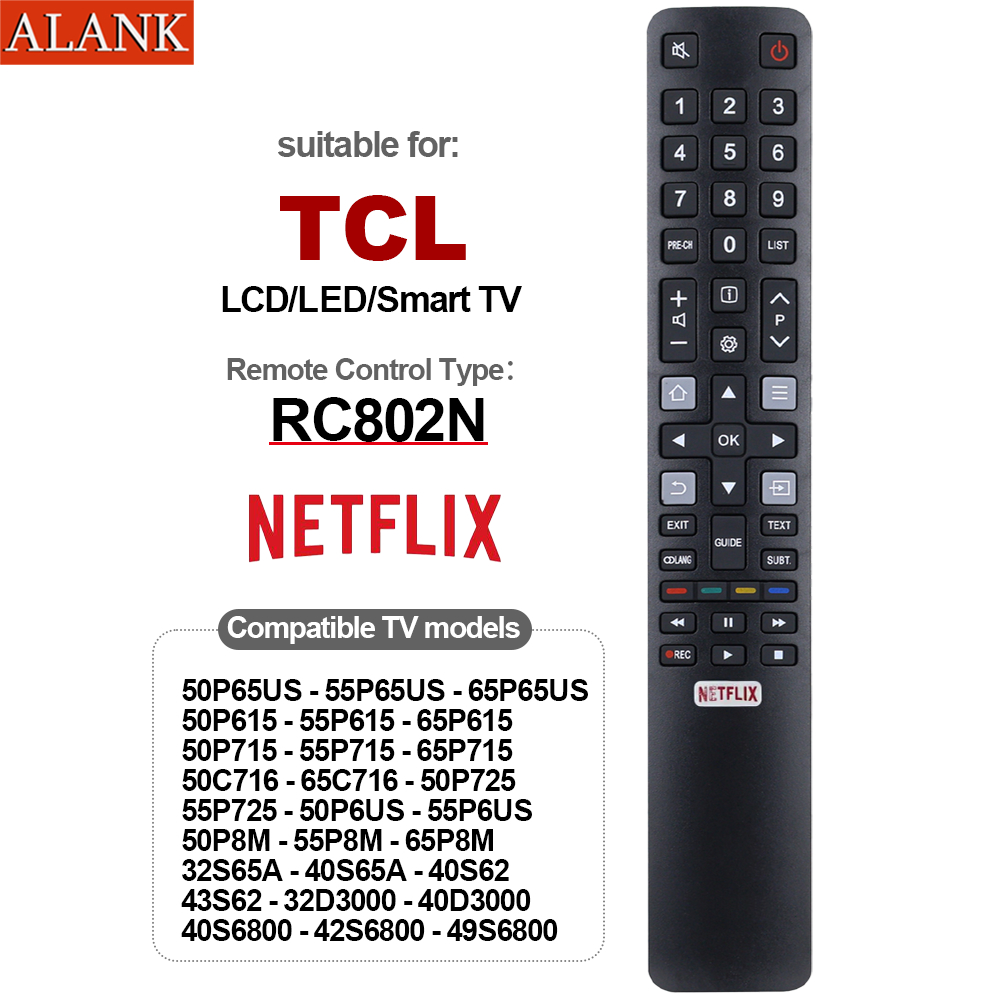 ALANK รีโมททีวีของแท้ TCL สำหรับรีโมททีวีสมาร์ท LCD TCL รุ่น RC802N ...