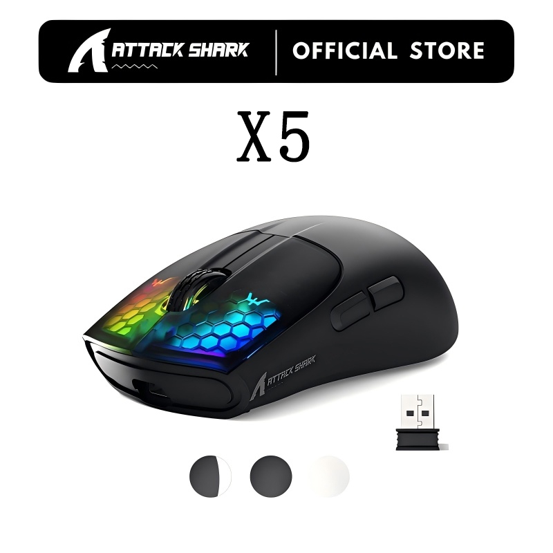 ATTACK SHARK X5 Wireless Gaming Mouse with Tri-Modes BT 5.1/2.4Ghz/USB ...