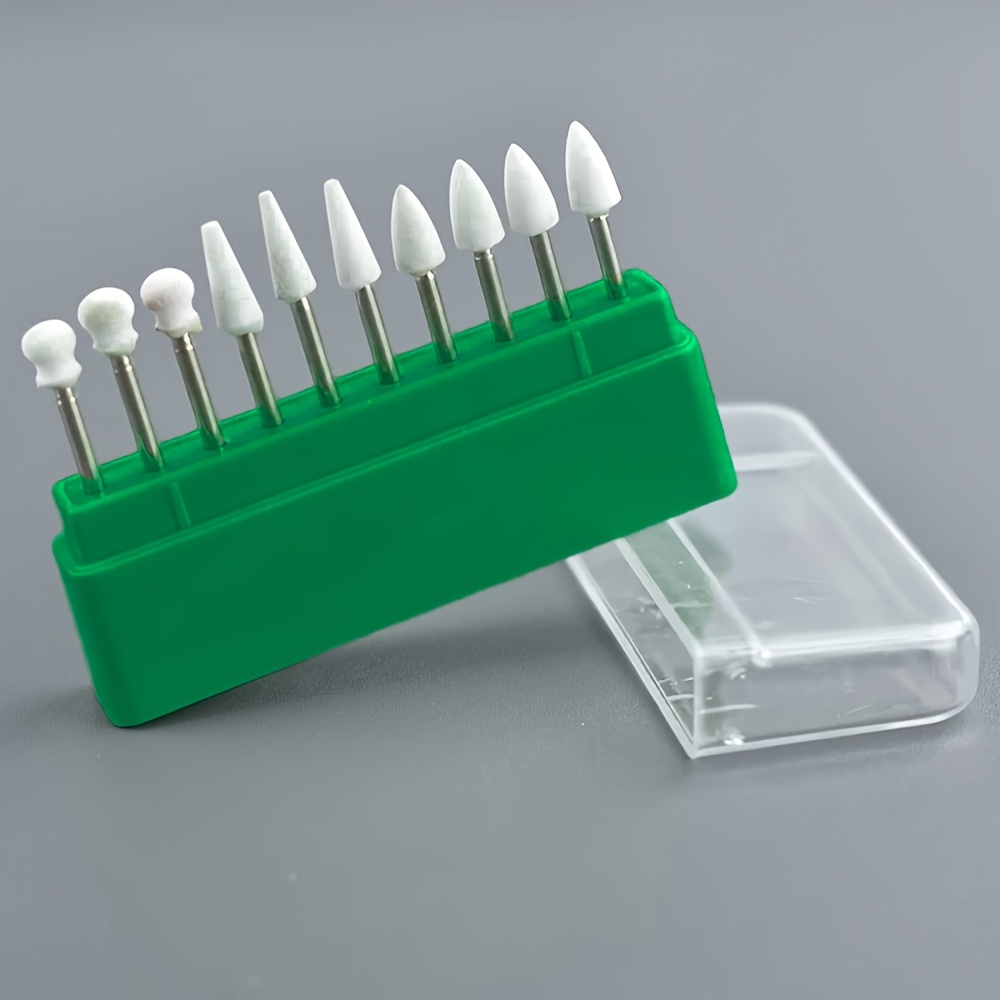 10 ชิ้น/กล่องทันตกรรมหินสีขาวขัด Burs 1.6 มม.FCone/Flame/รอบรูปร่าง ...
