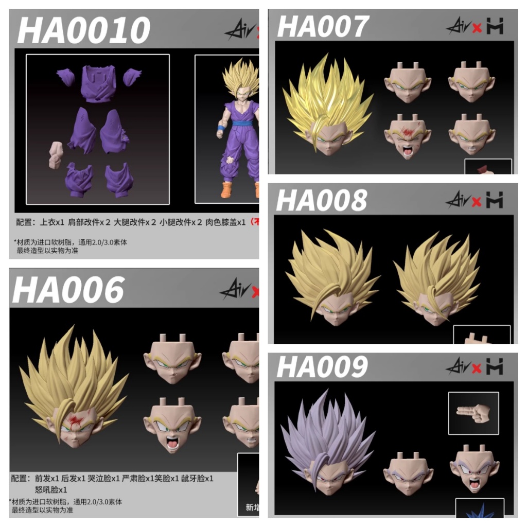 HA Super Saiyan 2 Gohan head ประติมากรรม, Dragon Ball, HM Air Young ...