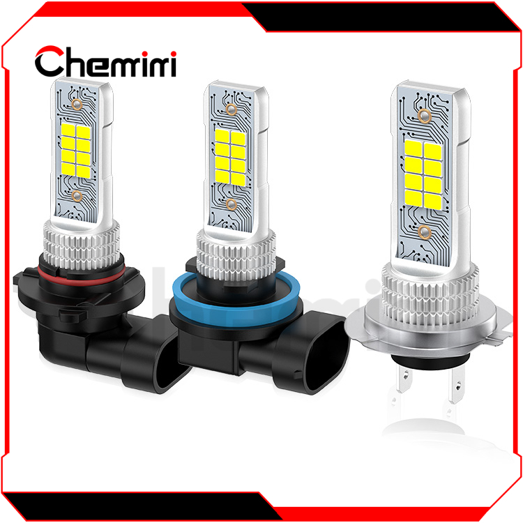 CHEMINI 2PCS รถ LED หมอก H7 H11 9005 9012 ดัดแปลงไฟหน้าหลอดไฟขนาดใหญ่ ...