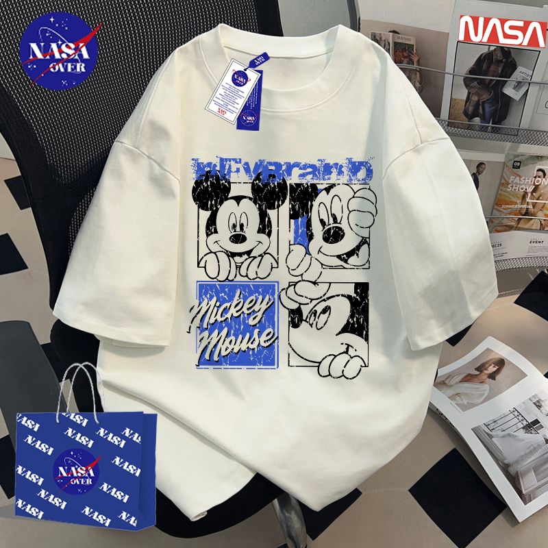 【จัดส่งจากกรุงเทพฯ】🔥NASA ฤดูร้อน oversize แขนสั้น ลายหนูการ์ตูน 🐭 ...