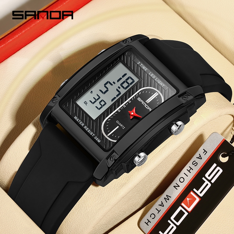 SANDA 3328-3/Original Dual Display Square Business Fashion Simple and ...