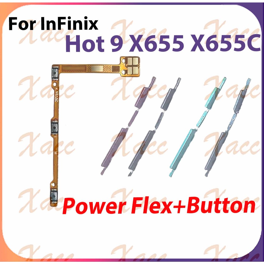 สําหรับ Infinix Hot 9 x655 X655C x655F ปุ่มปรับระดับเสียงสายเคเบิล Flex ...