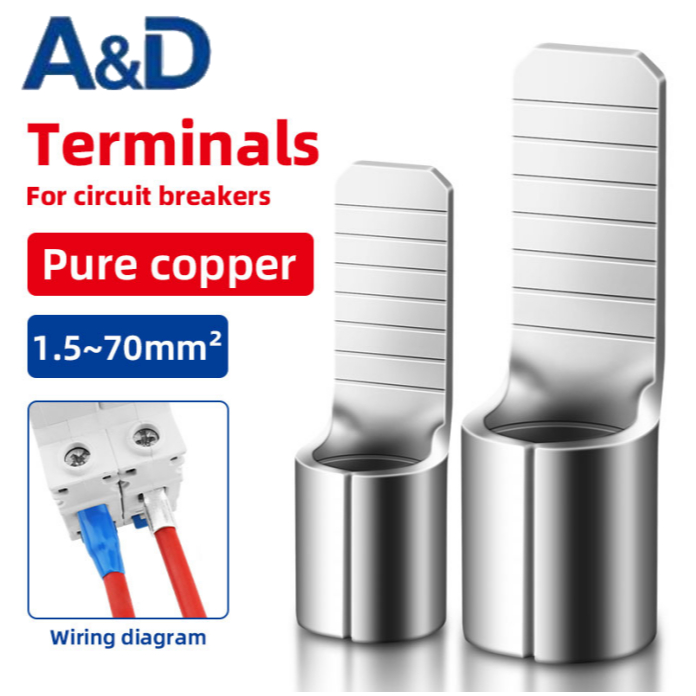 A&D หางปลาต่อเบรกเกอร์ แบบเปลือย รุ่น C45 สำหรับสายไฟ 1.5/2.5/4/6/10/16 ...