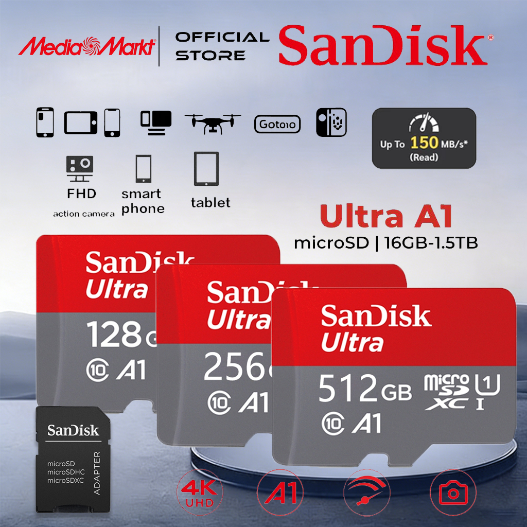 【รับประกัน 5 ปี】Sandisk Ultra Micro SD Card 128GB 256GB SDXC Class10 A1 ...