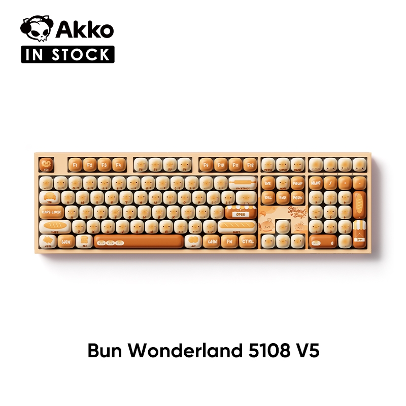 Akko Bun Wonderland 5108 V5 Tri-mode full-size Mechanical Keyboard RGB ...