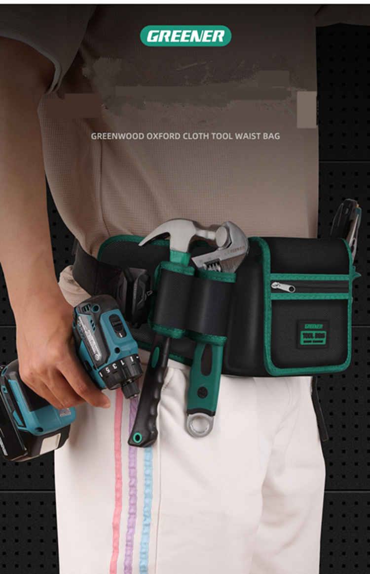 Greener Electrician Tool กระเป๋าคาดเอวชายมัลติฟังก์ชั่นแบบพกพากันน้ํา ...