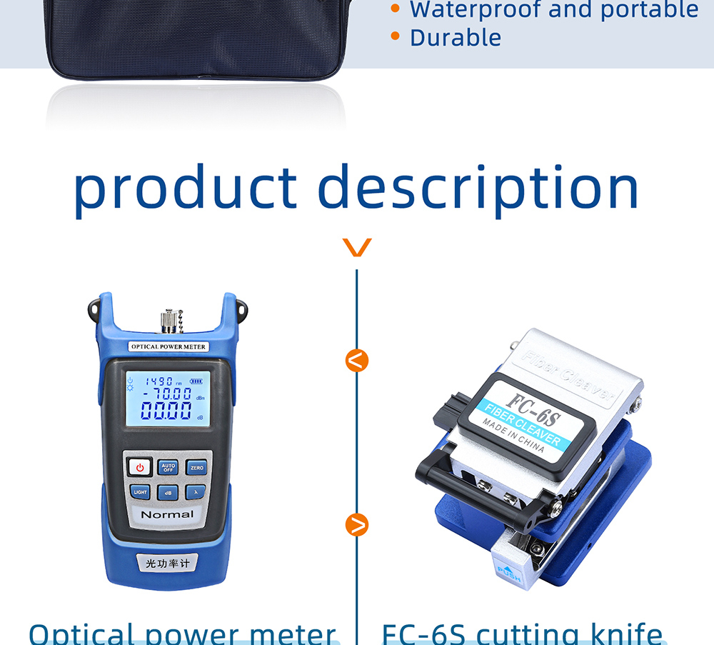 FTTH ชุดเครื่องมือไฟเบอร์ออปติก FC-6S Fiber Cleaver Optical Power Meter ...