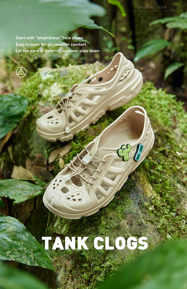 Xtep Tank Crocs รองเท้าชายหาดลําลอง กันลื่น ระบายอากาศ แฟชั่นสําหรับ ...