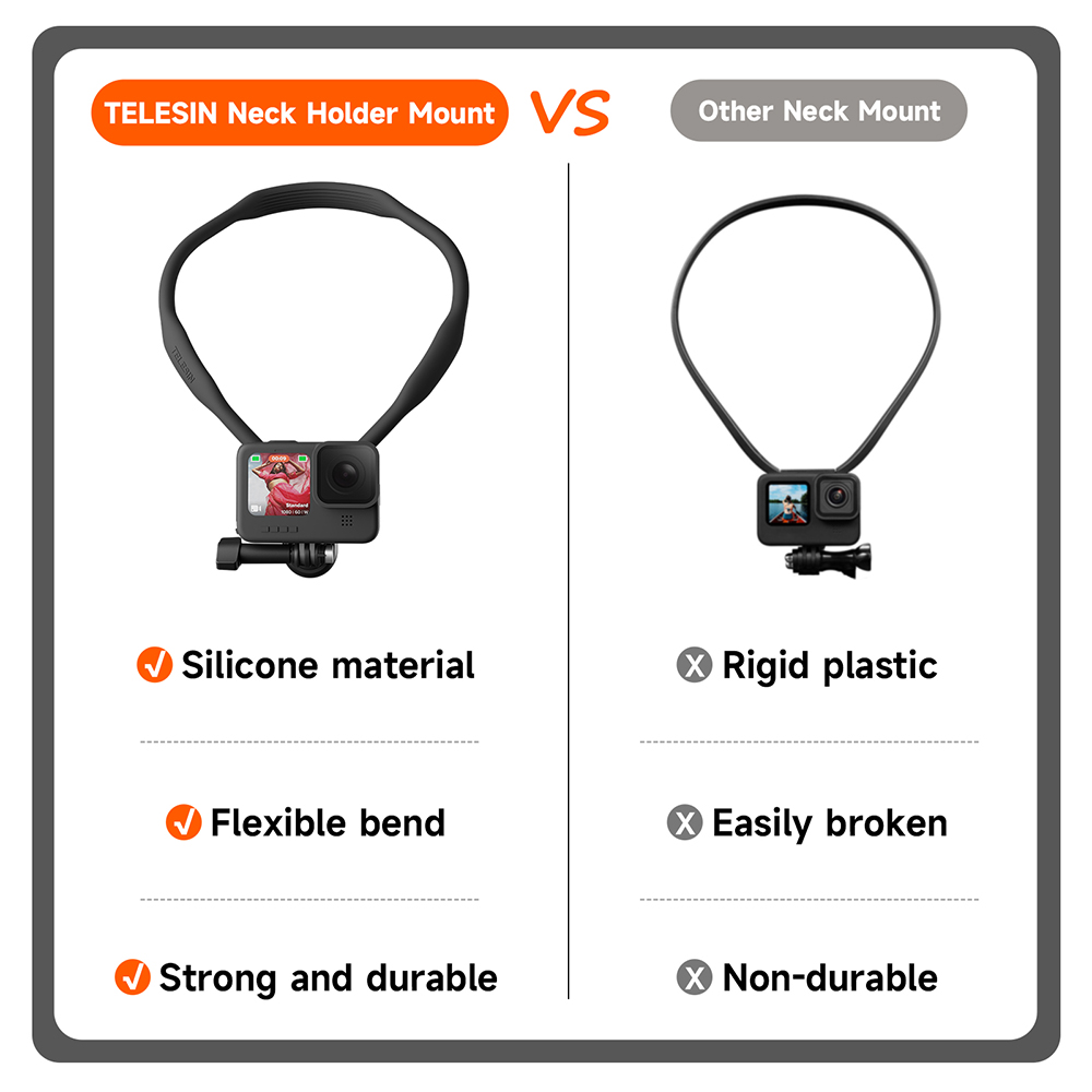 Telesin ใหม่ SE Neck Mount สําหรับ GoPro Insta360 DJI Osmo Action กล้อง ...