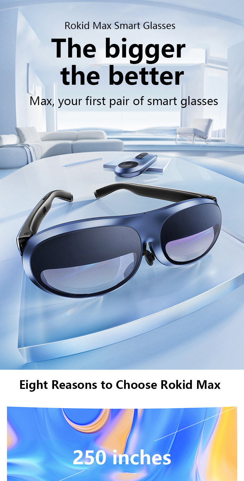 Rokid Max AR แว่นตาอัจฉริยะ 3D Micro OLED หน้าจอ 215 นิ้ว สูงสุด 50 ...