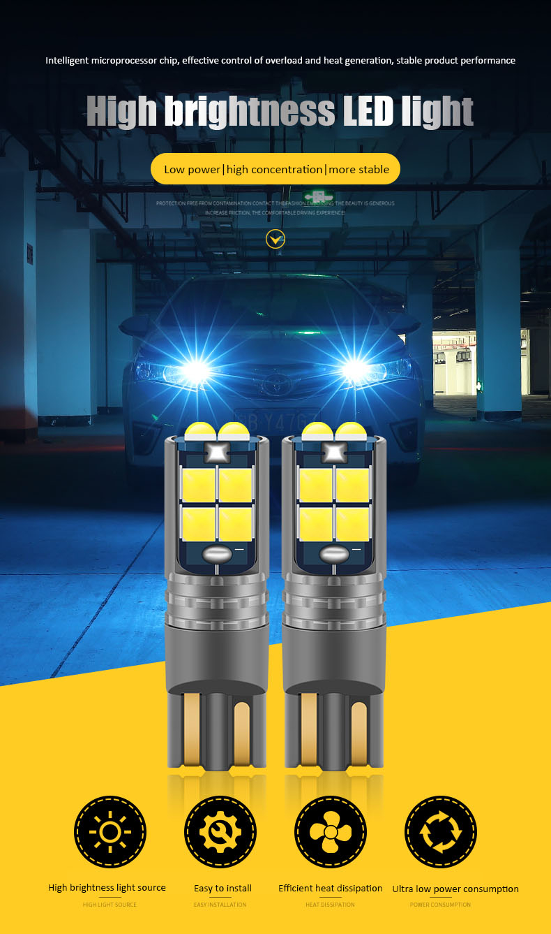 หลอดไฟ T10 LED W5W ขนาดเล็ก สําหรับติดด้านข้างประตูรถยนต์ Toyota ...