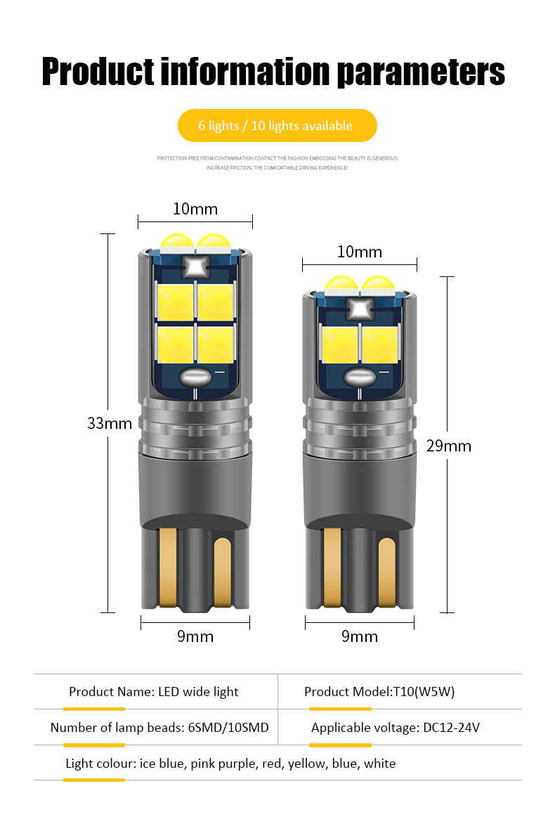 หลอดไฟ T10 LED W5W ขนาดเล็ก สําหรับติดด้านข้างประตูรถยนต์ Toyota ...