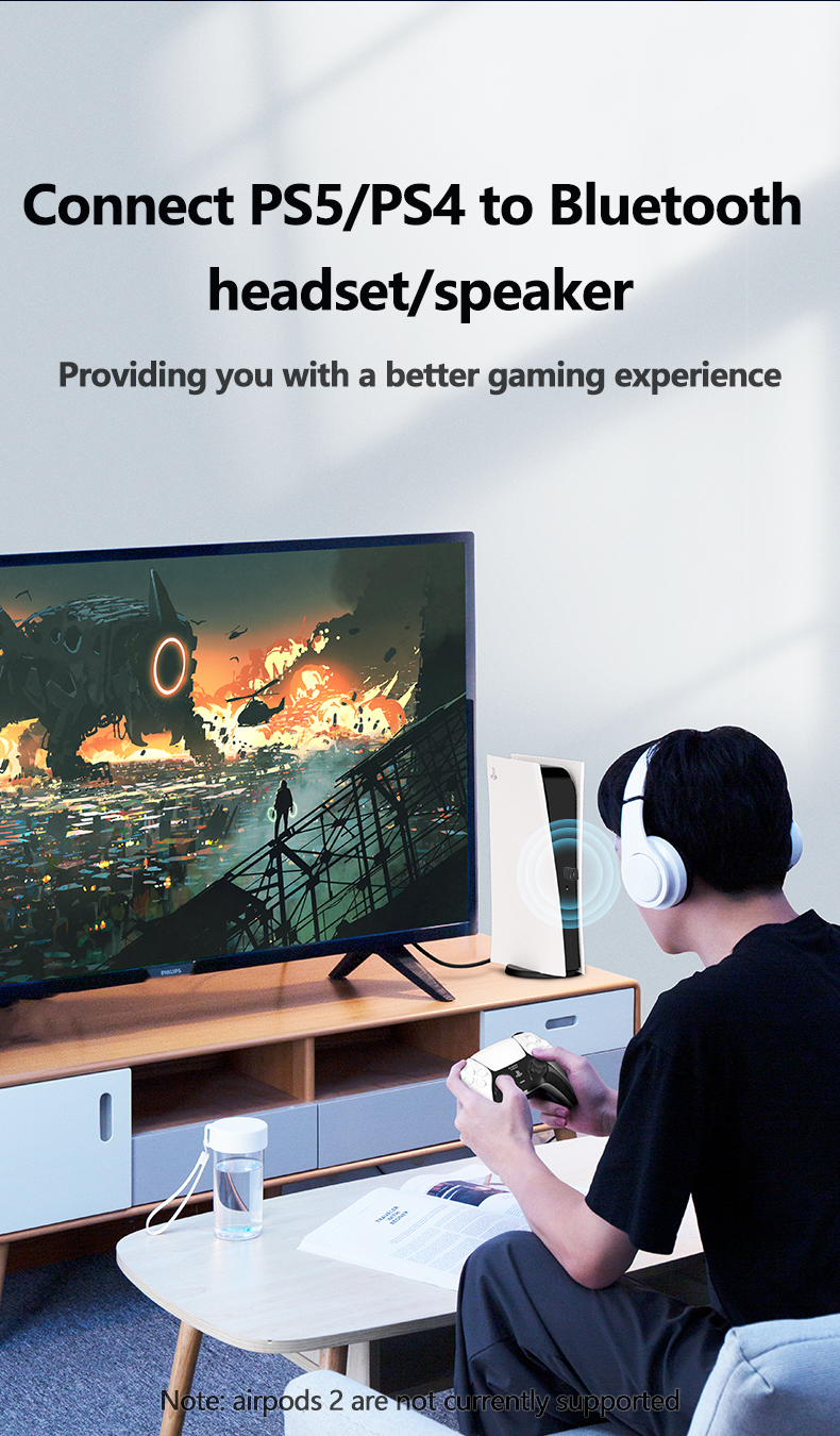 Llano อะแดปเตอร์รับส่งสัญญาณ USB บลูทูธ 5.3 สําหรับ Switch PS5 PS4 หูฟัง เครื่องเสียง และเกมแพด ...