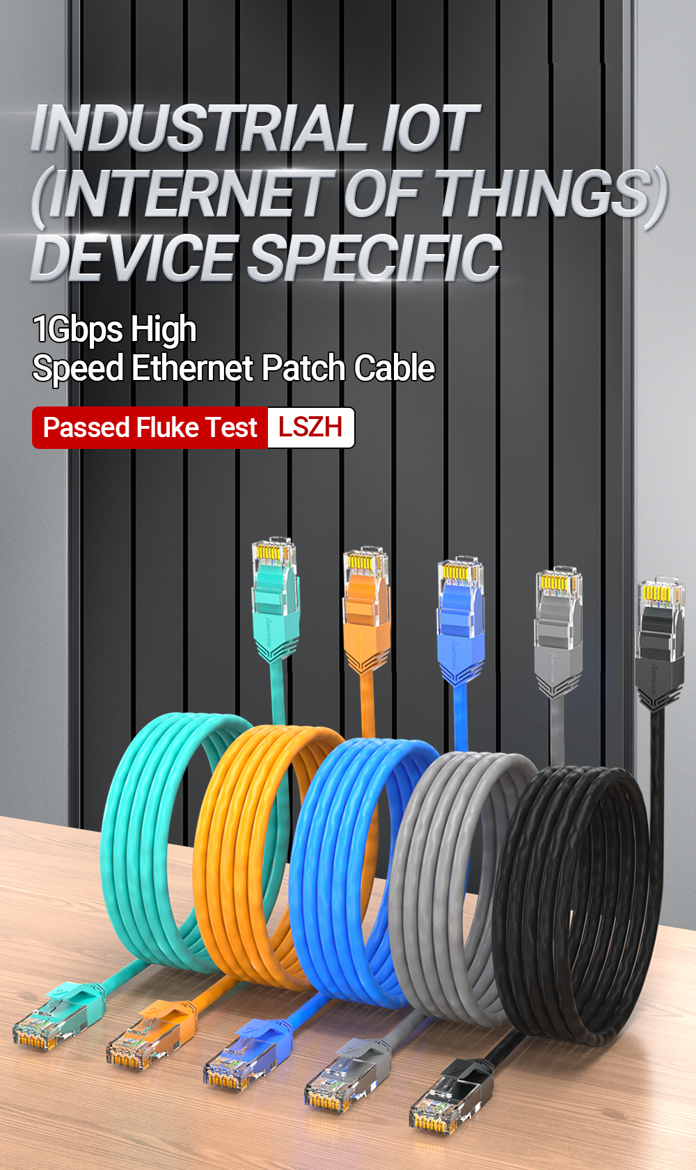 AMPCOM CAT6 Slim Ethernet Cable , 1G UTP สายทองแดงปราศจากออกซิเจน, 0.2M ...