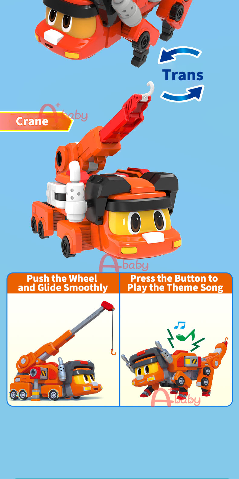 Gogo Dino 5 in 1 ฟิกเกอร์โมเดลไดโนเสาร์ เปลี่ยนร่างได้ ของเล่นสําหรับเด็ก (Cony Trixie Dorosy ...