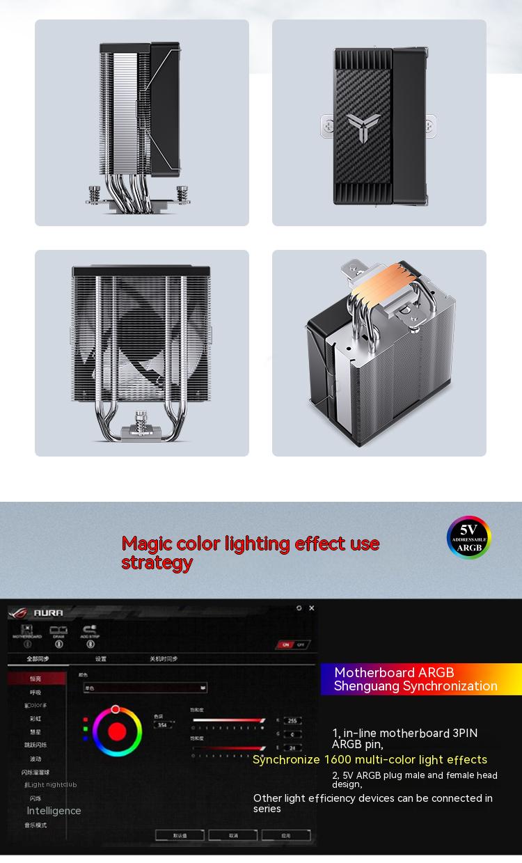Jonsbo CR1000 EVO ฮีทซิงค์ระบายความร้อน CPU 4 ท่อความร้อน CPU Cooler ...