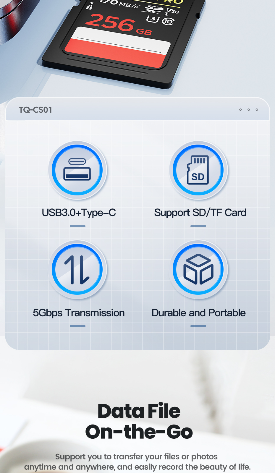Toocki 2 in 1 อะแดปเตอร์การ์ดรีดเดอร์ USB Micro Type C OTG เป็น USB 2.0 ...