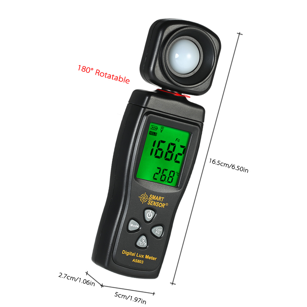 SMART SENSOR AS803 Mini Digital Lux Meter 0-200000 Lux | Shopee Thailand
