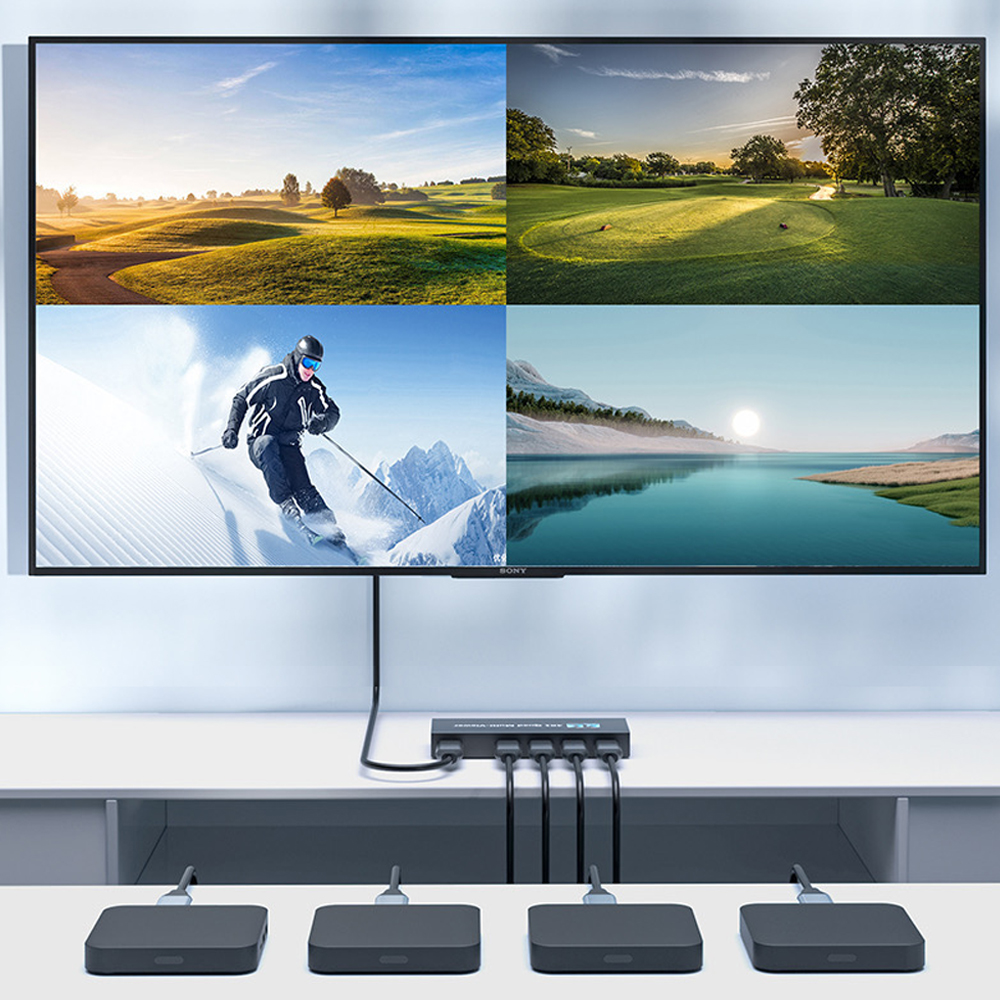 4k HDMI Quad Multi-Viewer สวิทช์ 4 IN 1 Out Multi Screen Viewer ...