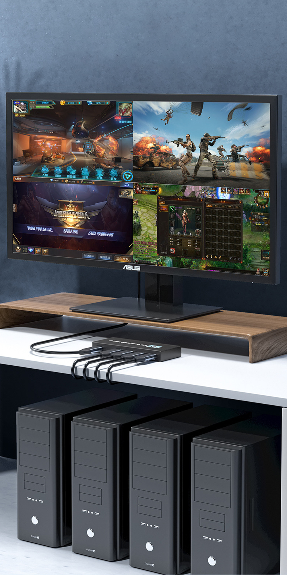 4k HDMI Quad Multi-Viewer สวิทช์ 4 IN 1 Out Multi Screen Viewer ...