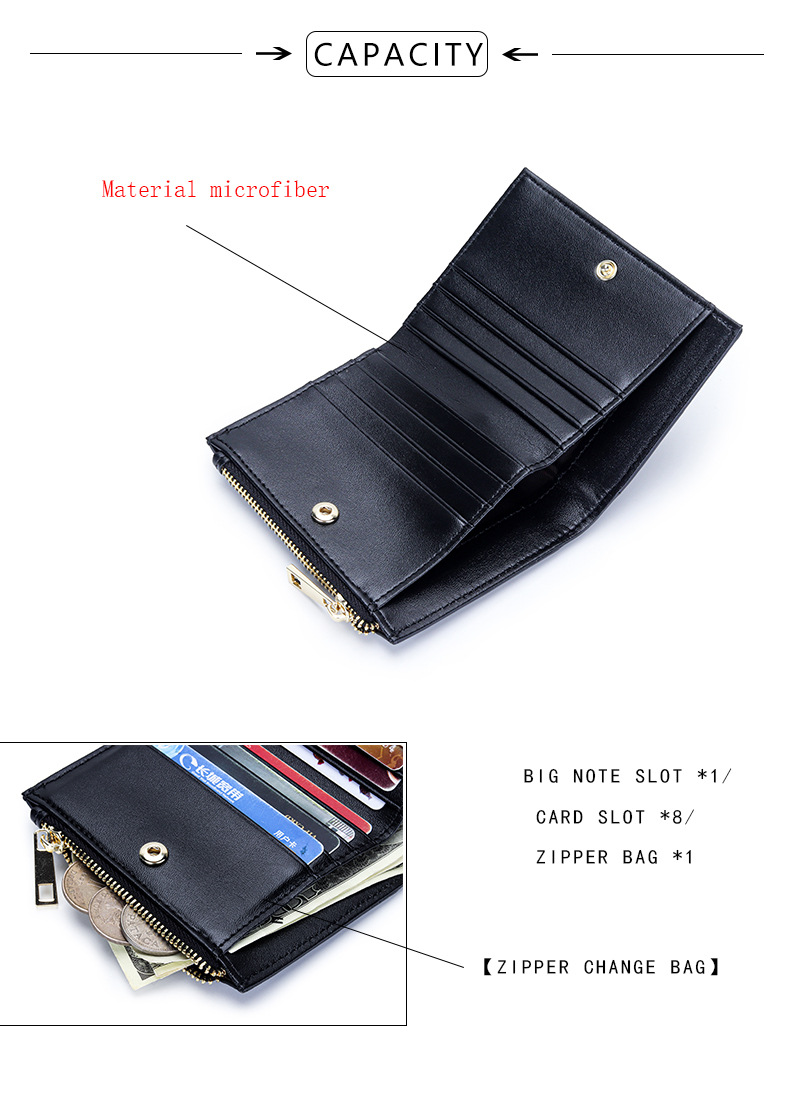 พร้อมส่ง กระเป๋าสตางค์ หนังแกะแท้ ใบเล็ก พับได้ แฟชั่นสําหรับสตรี ...