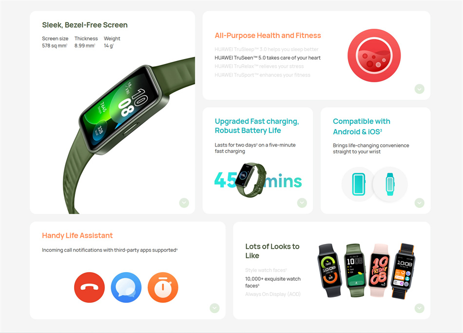 ใหม่ HUAWEI Band 8 สมาร์ทแบนด์ ออกซิเจนในเลือด 1.47 นิ้ว หน้าจอ AMOLED ...