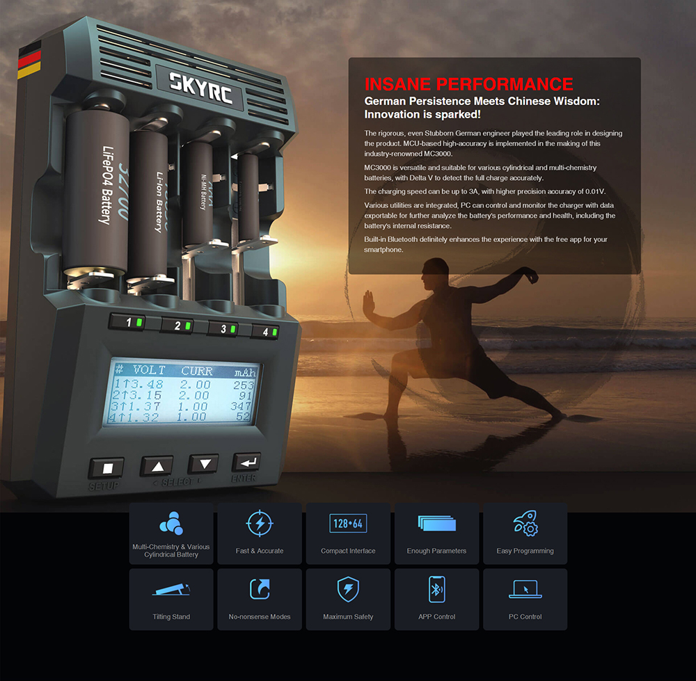 Skyrc MC3000 ที่ชาร์จแบตเตอรี่ สําหรับ 18650 AA AAA Nimh หน้าจอ LCD ...