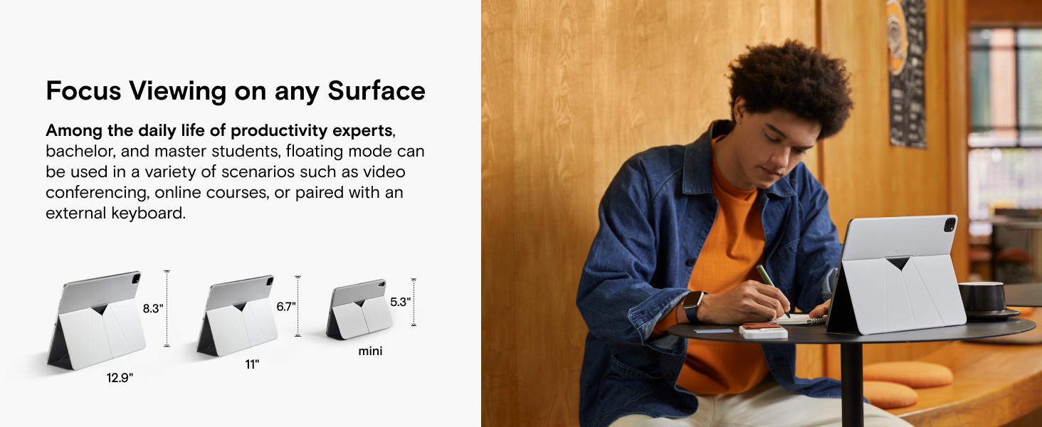 MOFT Snap Float Folio for iPads ขาตั้งหนังมังสวิรัติ พร้อมมุมมองหลาย ...