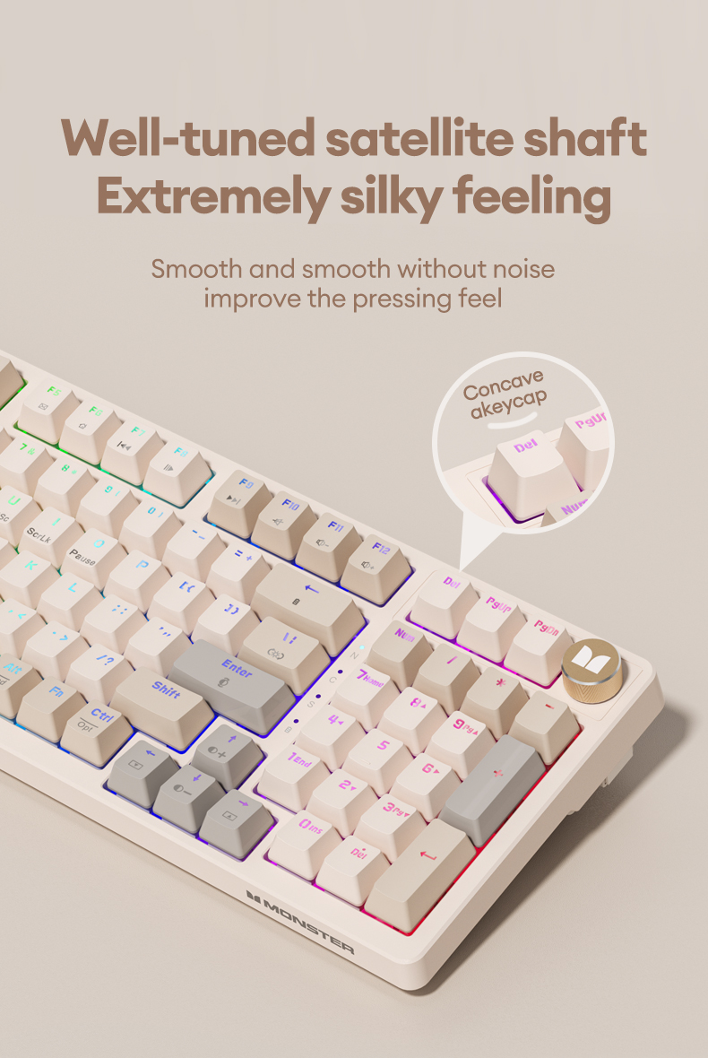 Monster KM4 คีย์บอร์ดเกมมิ่ง ใช้พลังงานต่ํา มีไฟ RGB ใช้ได้นาน | Shopee ...