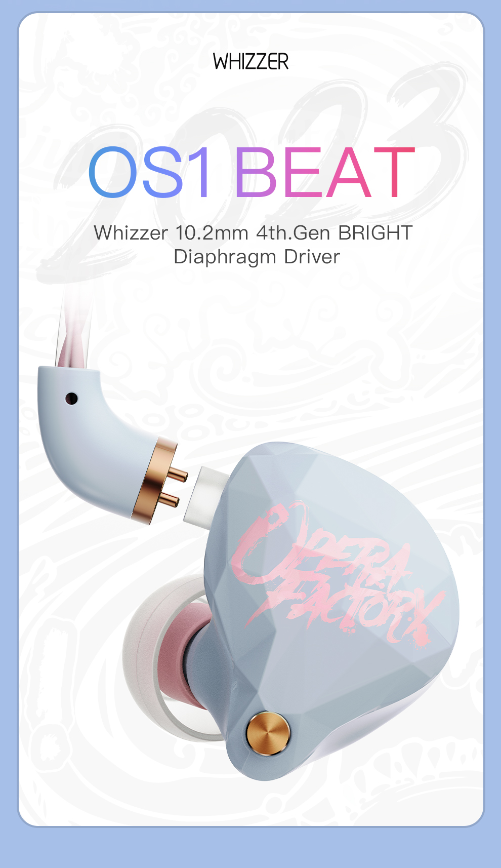 Whizzer OperaFactory OS1 Beat In-ear Monitor 10 มม. กราฟีนไดอะแฟรมหูฟังไดนามิกหูฟังไฮไฟเบสป๊อป ...