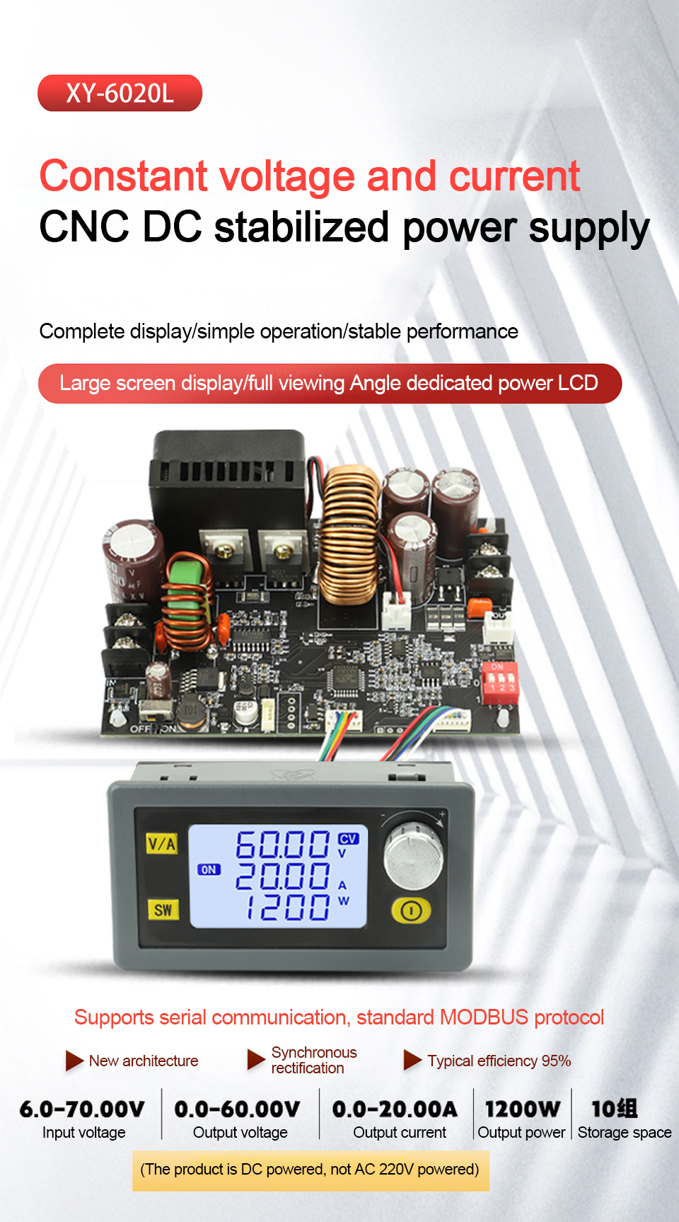 Xy6020l โมดูลควบคุมแรงดันไฟฟ้า CNC 20A 1200W ปรับได้ | Shopee Thailand