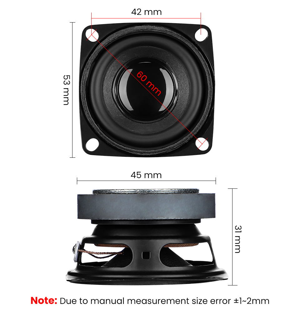 AIYIMA 2Pcs 4-Ohm 5W Subwoofer HIFI 2-Inch Full Range Speaker Mini ...