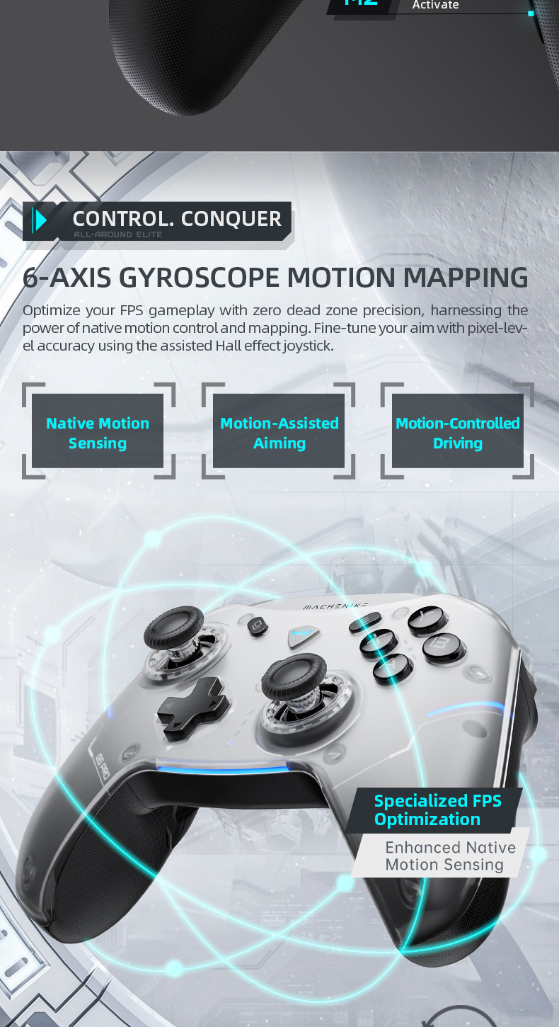 Machenike G5 Pro คอนโทรลเลอร์ gamepad ไร้สาย Hall linear trigger ปุ่มกล ...