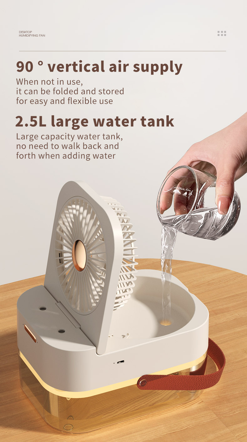 Bobbot 2.5L พัดลมเล็ก เครื่องทําความชื้น สเปรย์คู่ พัดลมตั้งโต๊ะ พัดลมรีโมท พัดลม พกพาพัดลม พัด ...