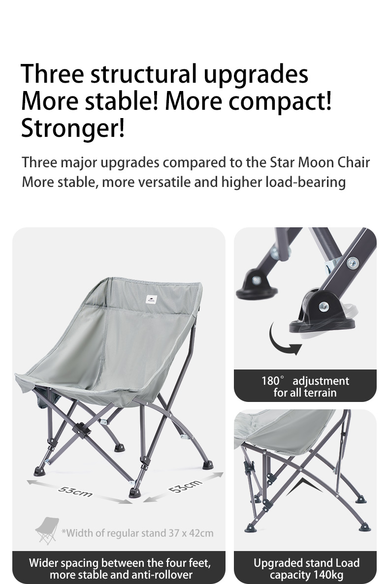 Naturehike เก ้ าอี ้ พับกลางแจ ้ งแบบพกพา Camping Moon เก ้ าอี ้ Camping เก ้ าอี ้ ตกปลา ...