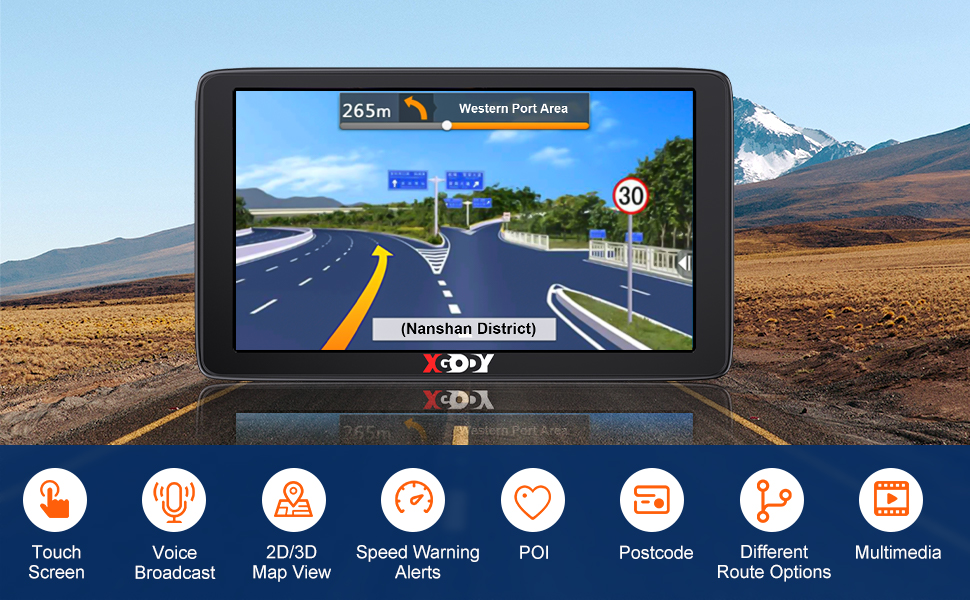 XGODY 886 ใหม่ล่าสุดฟรีแผนที่ 7 นิ้ว Touch Screen GPS นำทางสำหรับ ...