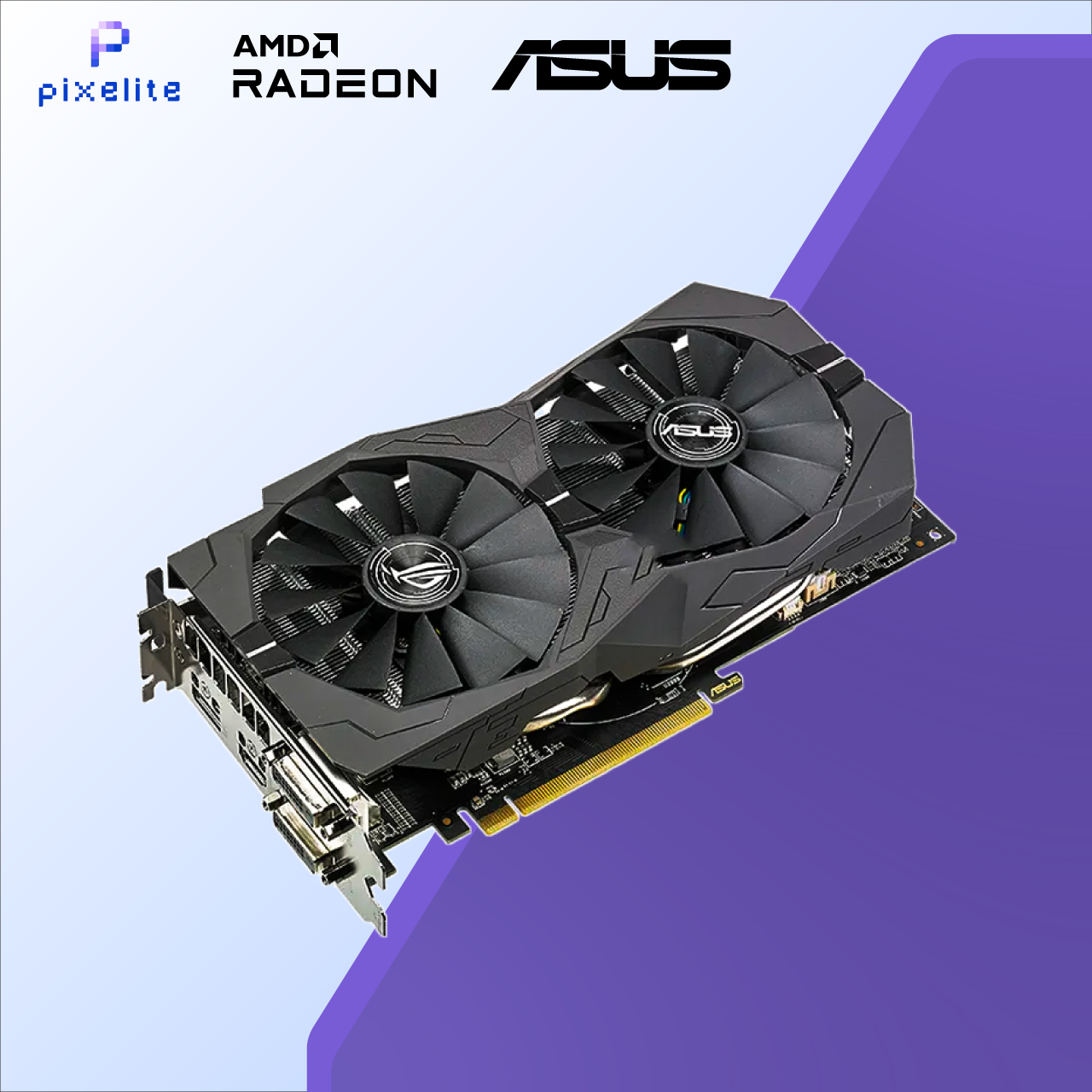 ใช้ ASUS RX 580 RX580 2048sp 8G 8GB D5 DUAL FAN AMD กราฟิกการ์ดกราฟิก ...