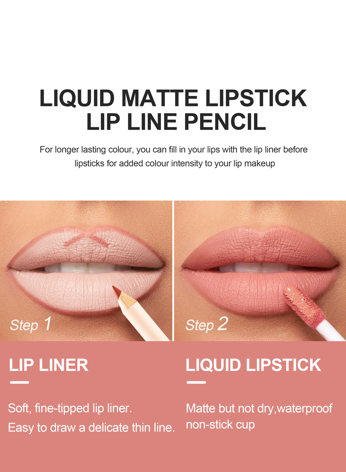 Matte Lip Liner+Lip Gloss Set 12 สีลิปสติก Non-Stick Cup Non-Fading Lip Gloss | Shopee Thailand