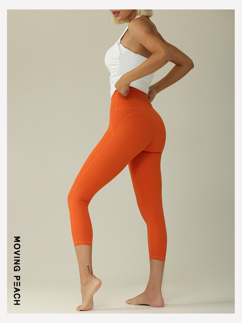 Moving Peach กางเกงเลกกิ้ง เอวสูง เป็นมิตรกับผิวหนัง พร้อมกระเป๋าซ่อน ...