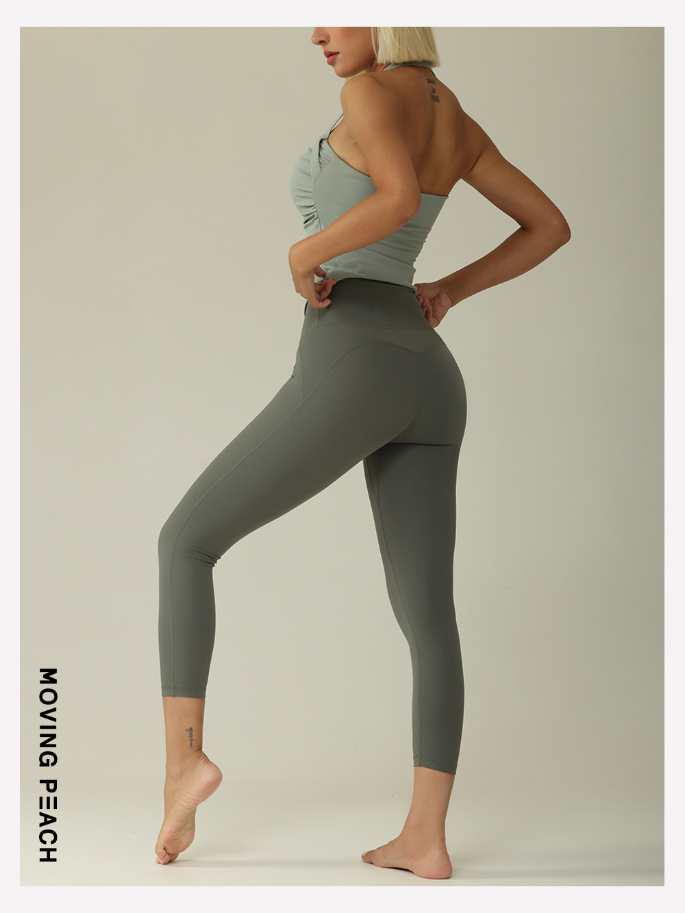 Moving Peach กางเกงเลกกิ้ง เอวสูง เป็นมิตรกับผิวหนัง พร้อมกระเป๋าซ่อน ...