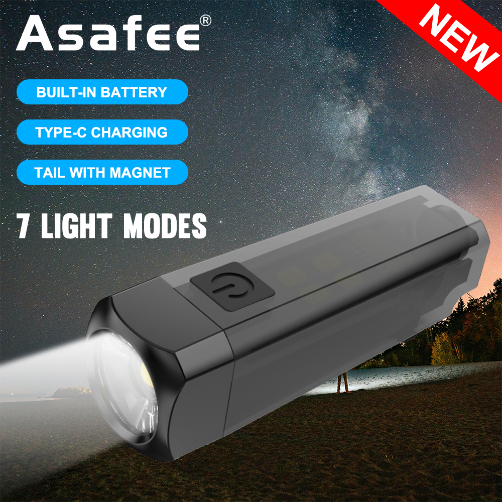Asafee AS3 พวงกุญแจไฟฉาย LED 5 ดวง 80LM IPX4 ขนาดเล็ก กันน้ํา ชาร์จได้ สําหรับตั้งแคมป์กลางแจ้ง ...