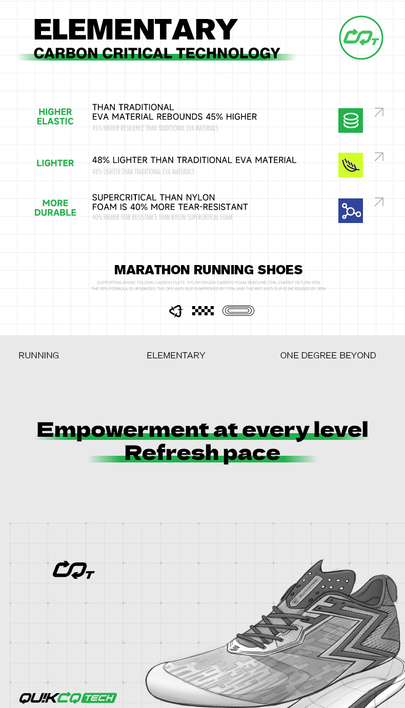 361 Degrees Flame Et 1.5 รองเท้าวิ่งชาย มาราธอนระดับมืออาชีพ 672332208F ...